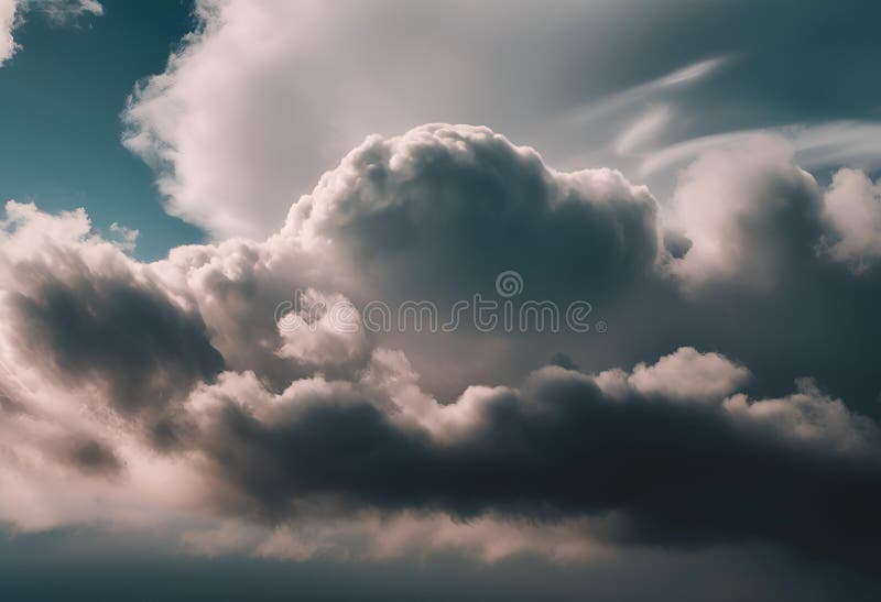 Large Black Rain Clouds Float Heavily in the Sky. Stock Illustration ...