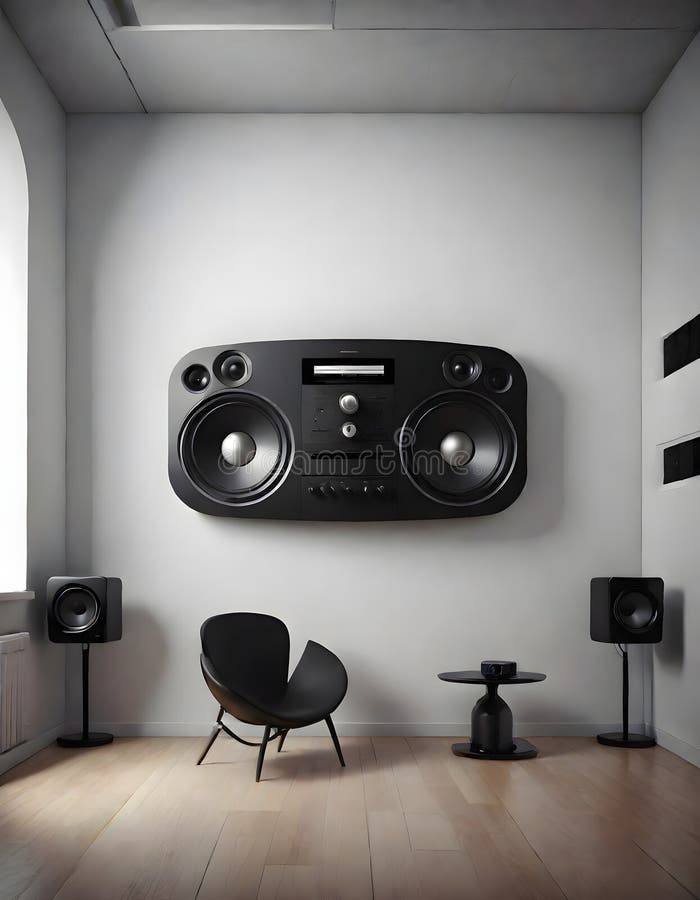 Large Black Speakers on a Wall, Creating a Modern and Stylish Audio ...