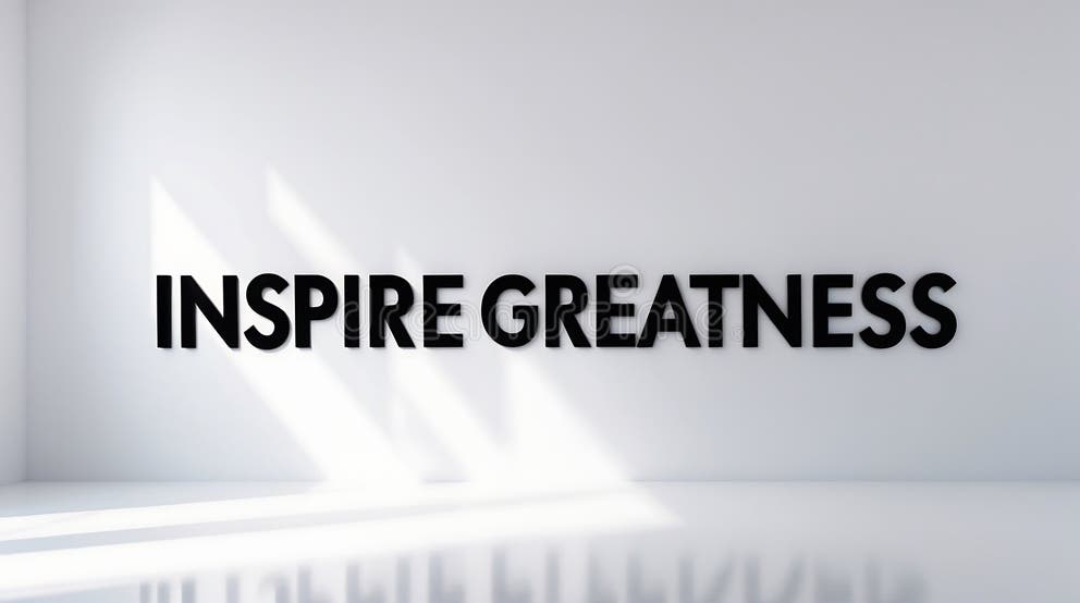 Large Black Typography Spelling Inspire Greatness on a Bright White ...