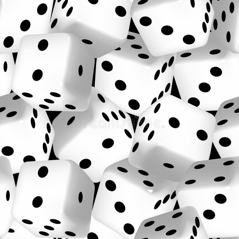 Large Black and White 3D Dice Seamless Pattern Stock Vector ...