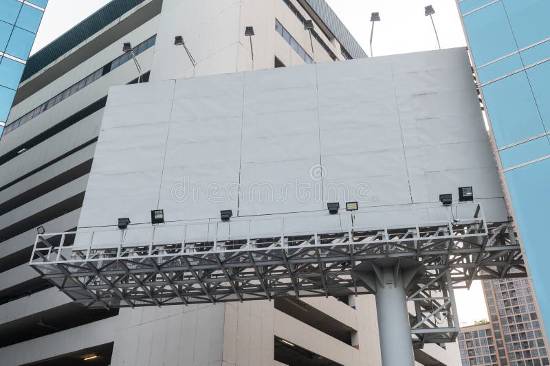 Large Blank Advertising Billboard in Front of the Office Building Stock ...