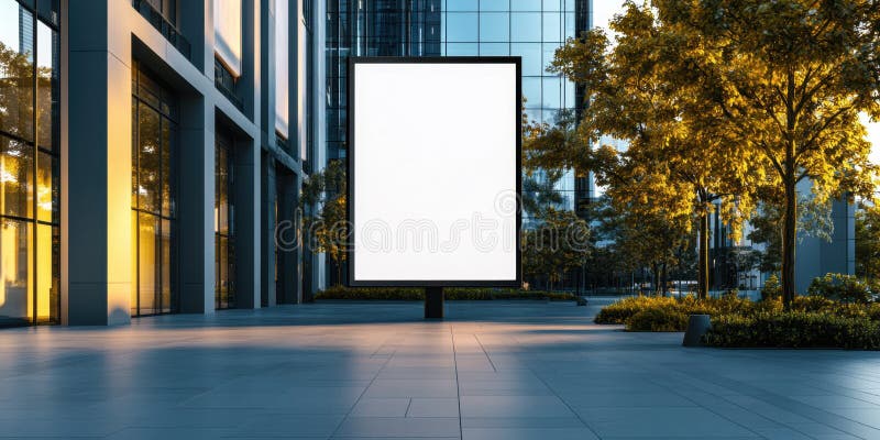 Large Blank Billboard Advertising Layout in Cityscape, Digital Light ...