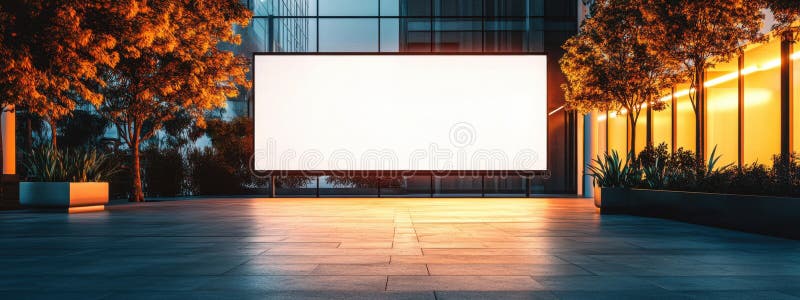 Large Blank Billboard Advertising Layout in Cityscape, Digital Light ...