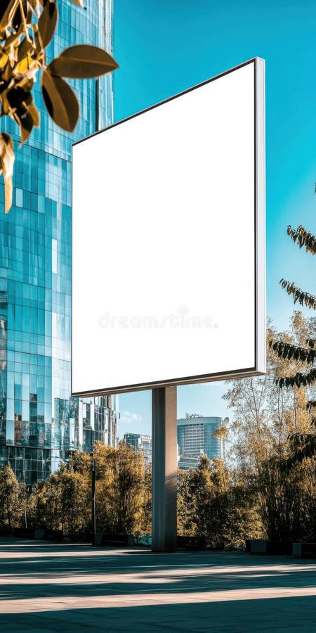 Large Blank Billboard Advertising Layout in Cityscape, Digital Light ...