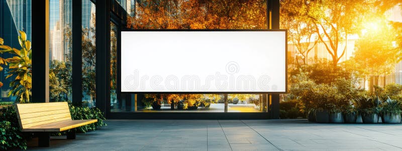 Large Blank Billboard Advertising Layout in Cityscape, Digital Light ...