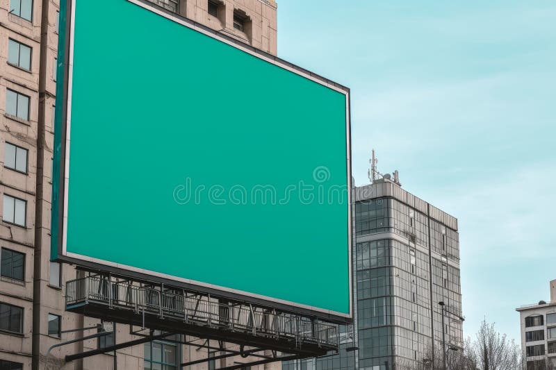 Large Blank Billboard on a City Building for Advertising Stock ...