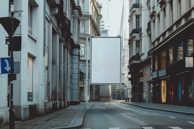 Large Blank Billboard on Modern Building Facade in Urban Area Stock ...