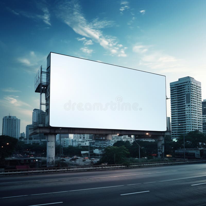 Large Roadside Billboard Frame with Empty Copy Space Generated by AI ...