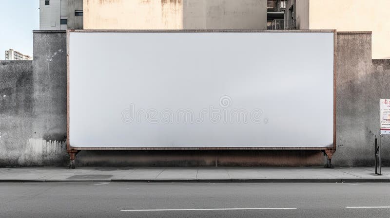 Large Blank Billboard on a Street Wall. Generative Ai Stock ...