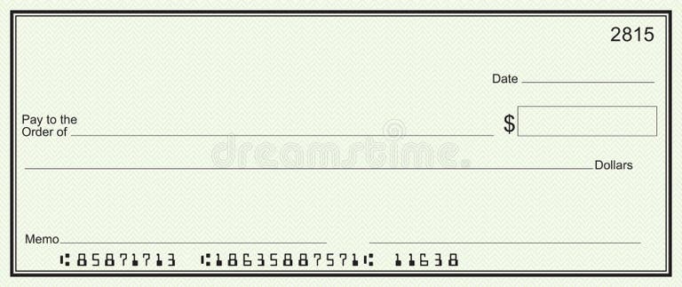 Large Blank Check - Green Security Background Stock Vector ...