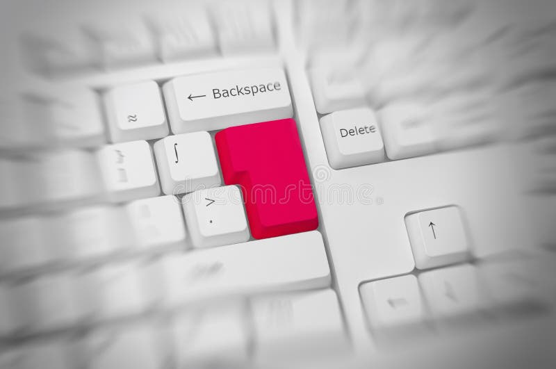 Large Blank Red Key on a Keyboard Stock Image - Image of high, centered ...