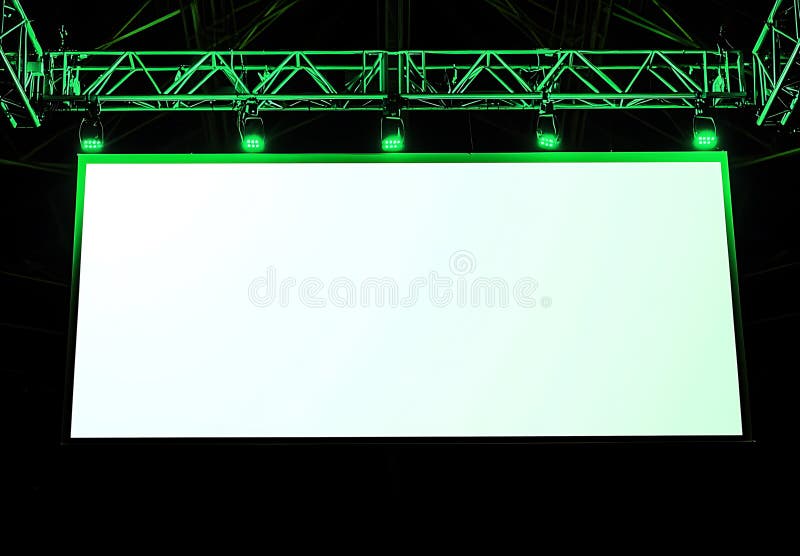 Blank Stage Screen with Green Lighting: Perfect for Presentations and ...
