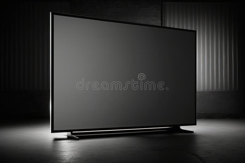 Large Blank Tv Screen Presentation. Generative AI Stock Illustration ...