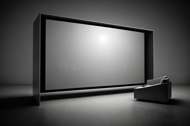 Large Blank Tv Screen Presentation and Seats. Generative AI Stock ...