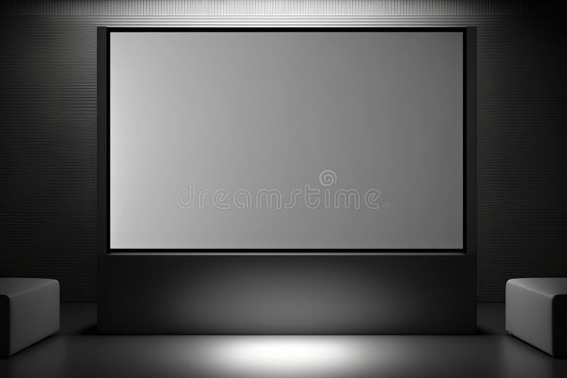 Large Blank Tv Screen Presentation and Seats. Generative AI Stock ...