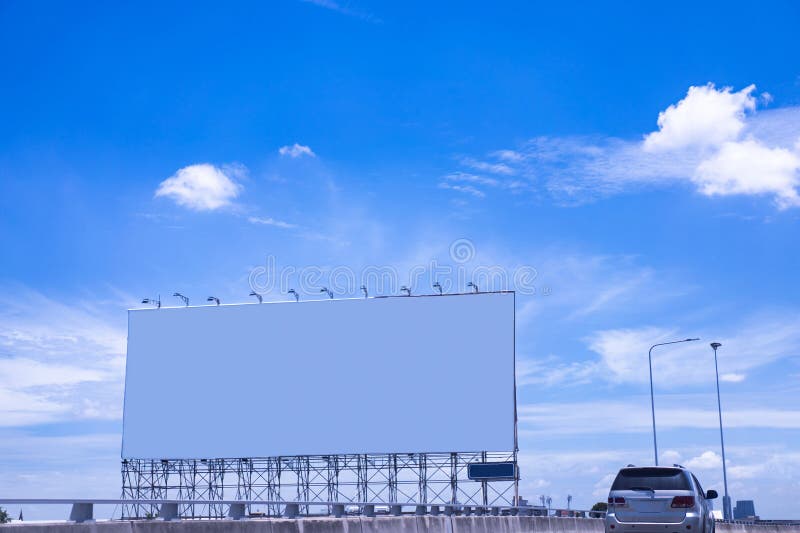 Large Blank White Billboard in the Morning Sky Background Stock Photo ...