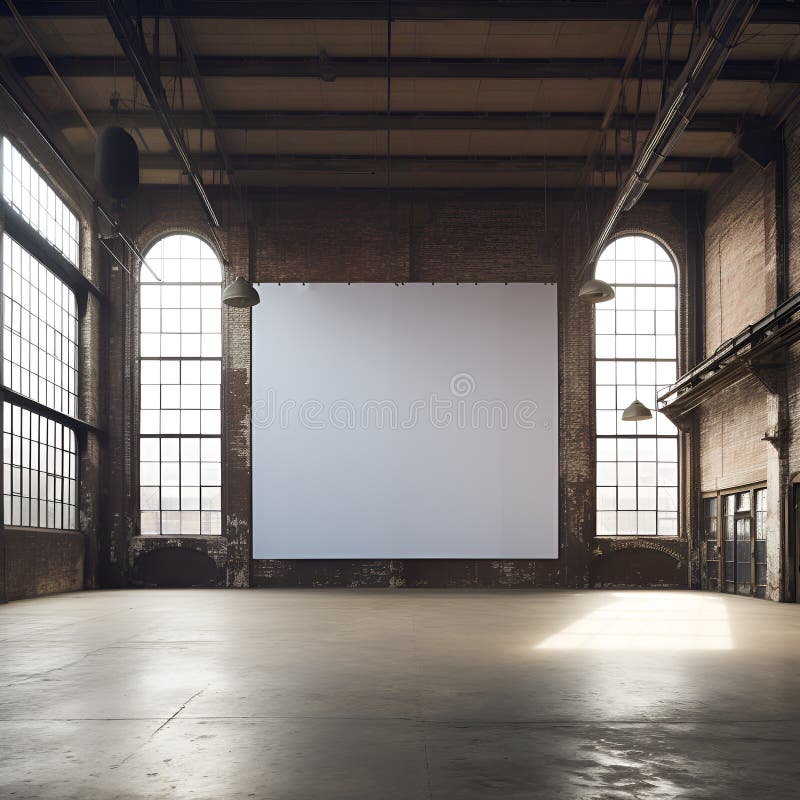 Large Blank White Board Sits in an Old Factory Converted into a ...