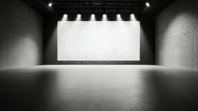 Blank Presentation Stage Spotlights Modern Concrete Architecture Stock ...
