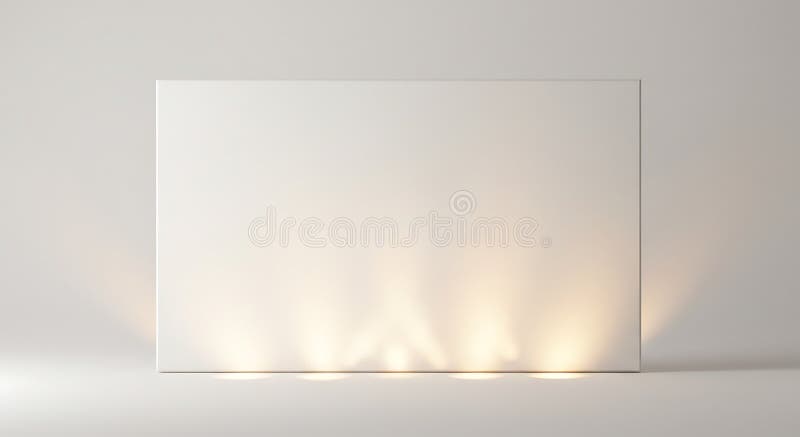 A Large, Blank White Rectangular Canvas Against a Light Gray Wall ...