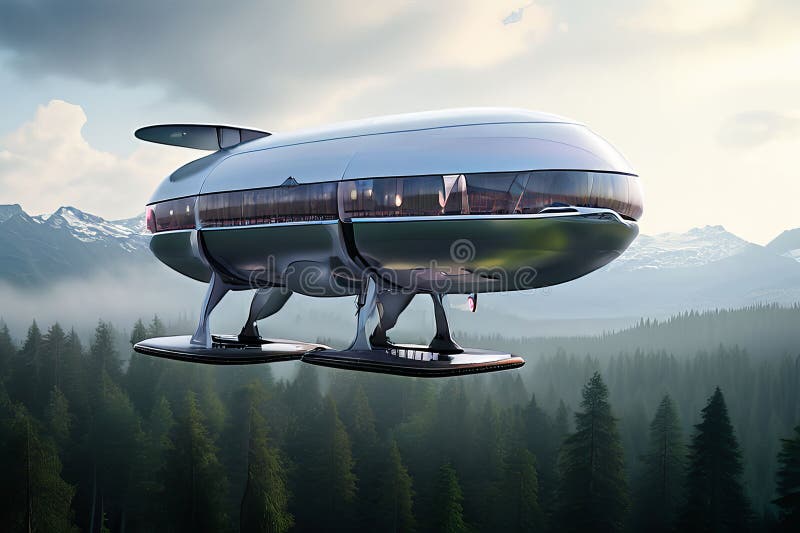 A Large Blimp Like Robot with a Smooth Aerodynamic Shape the Sky Stock ...