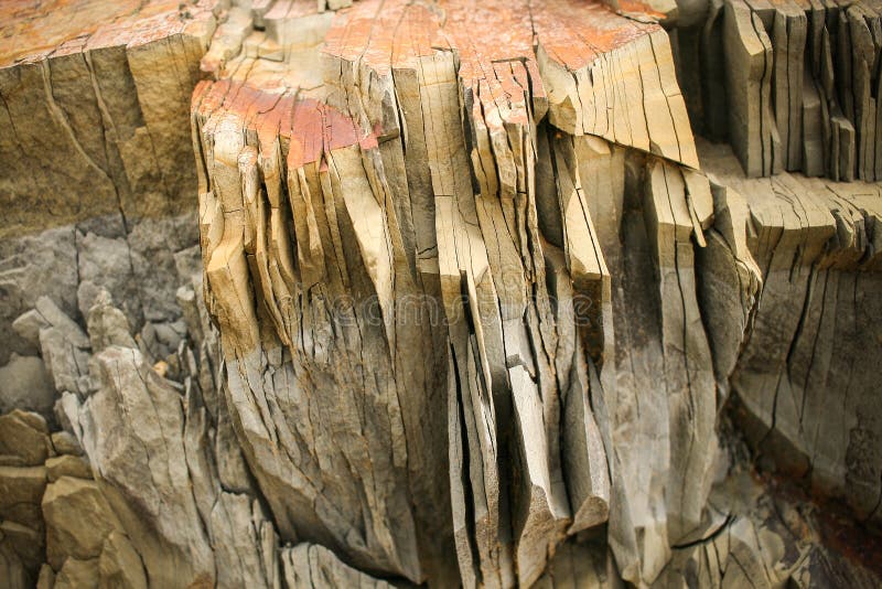 Large Block Grey Mountain Slate with Vertical Layers. Stock Photo ...