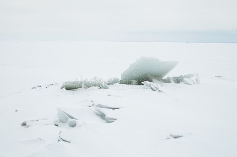 A Large Block of Ice on the Shore. Stock Image - Image of cracked, lake ...