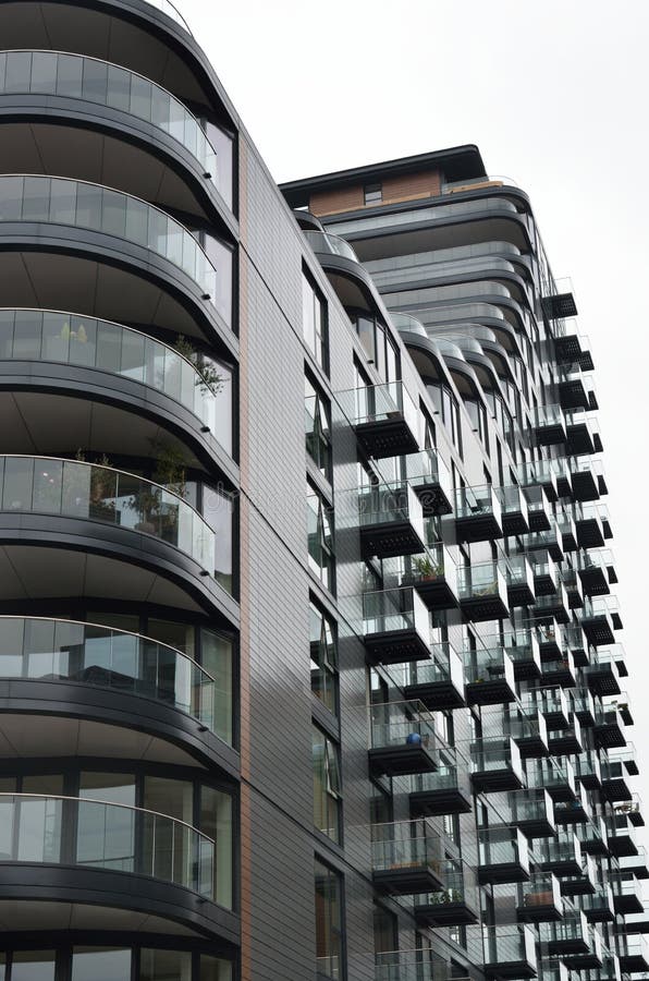 Large Block of Residential Flats Stock Photo - Image of estate ...