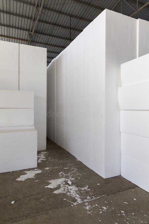 Large Blocks of Styrofoam in a Warehouse Stock Photo - Image of foam ...