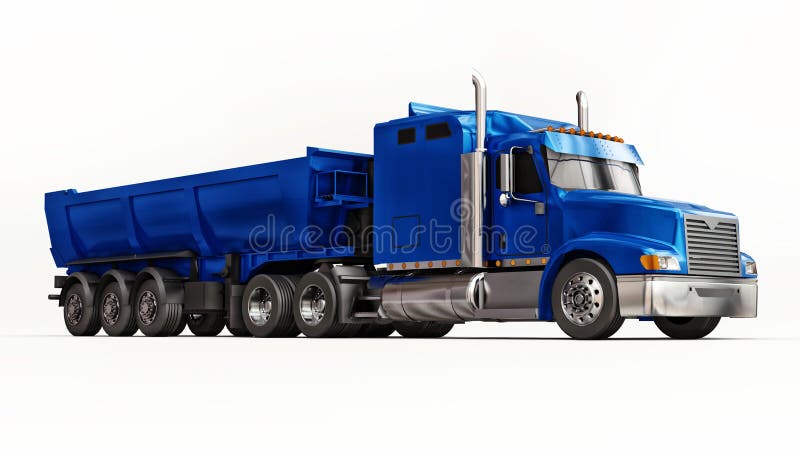 Large Blue American Truck with a Trailer Type Dump Truck for ...