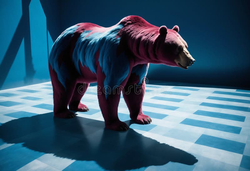 A Large Blue Bear with a Glowing, Polygonal Body Stock Illustration ...