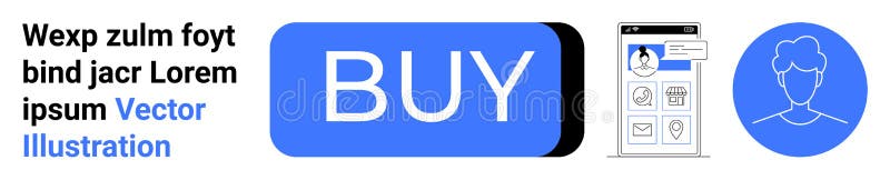 E-commerce UI with Prominent Buy Button, User Profile Icon, and App ...