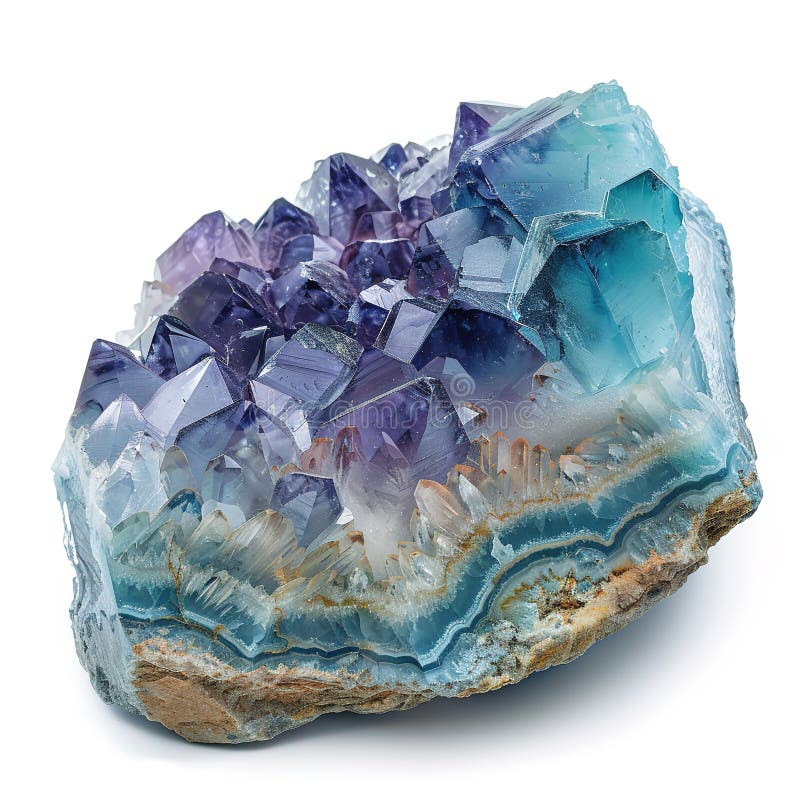 A Large Blue Crystal with Many Facets, Isolated on White Background ...