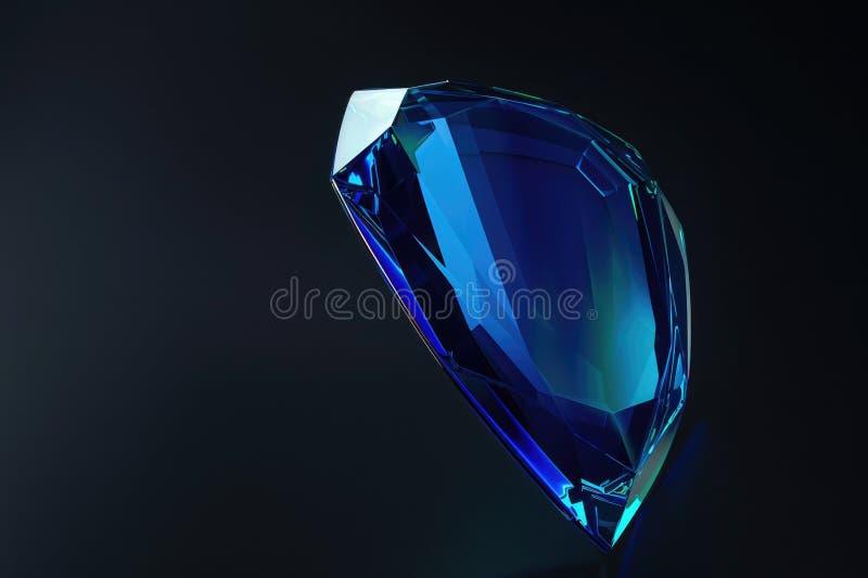 A Large Blue Diamond Sits Atop a Black Surface, Providing a Striking ...