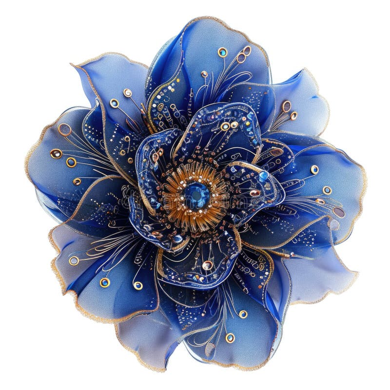 A Large Blue Flower with Lots of Crystals on it Stock Photo - Image of ...