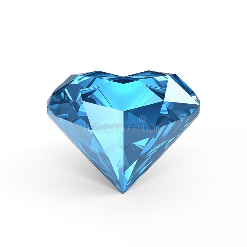 Large Blue Gemstone Heart Isolated on White Background Stock ...