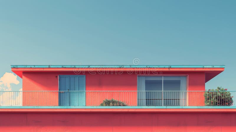 Large Blue House with Lots of Windows Stock Photo - Image of structure ...