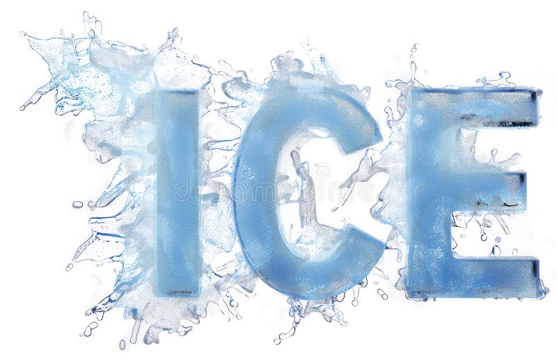 The Word ICE Formed from Frozen Letters with Water Splashes, AI ...