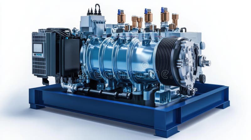 A Large Blue Machine with a Large Pump Stock Illustration ...