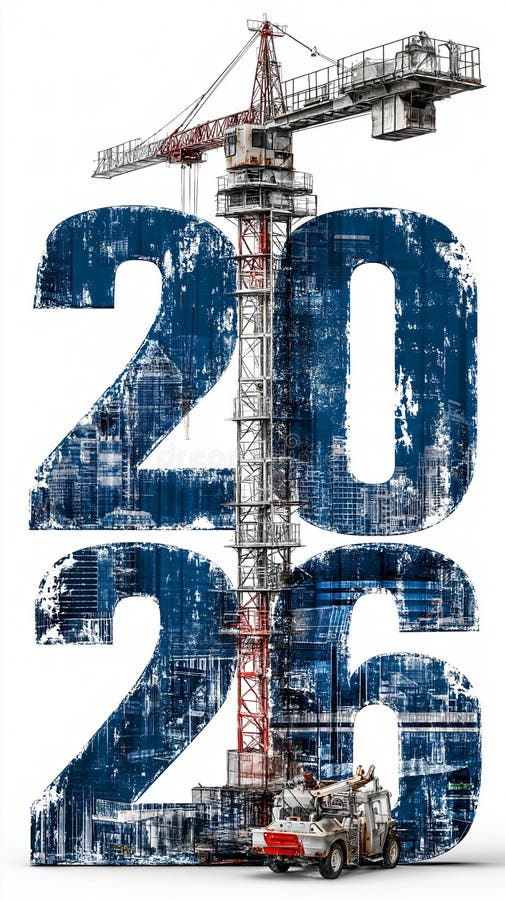 Building Construction Site and the Future a 2026 Vision. 2026 Happy New ...