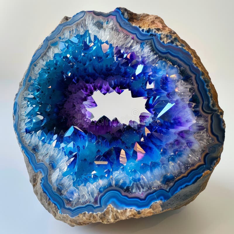 A Large Blue and Purple Crystal with a Hole in the Middle Stock Image ...