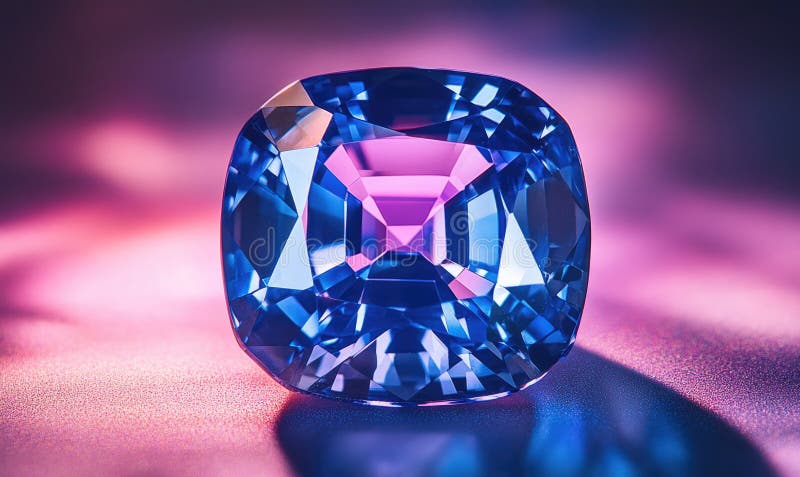 Large Blue Purple Gemstone Sits Table Stock Photos - Free & Royalty ...
