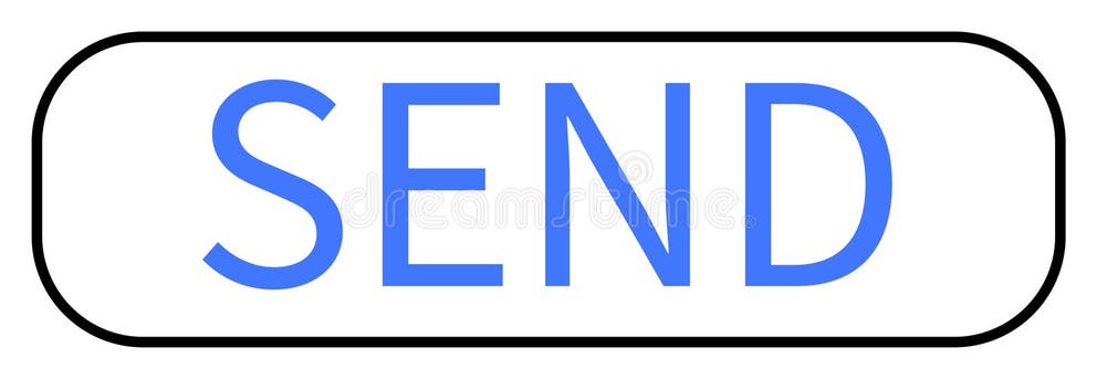 Large Blue SEND Button with Simple White Background Encased in a ...