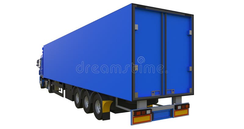 Large Blue Truck with a Semitrailer. Template for Placing Graphics. 3d ...