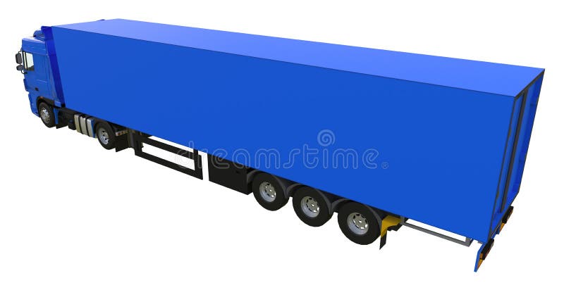 Large Blue Truck with a Semitrailer. Template for Placing Graphics. 3d ...