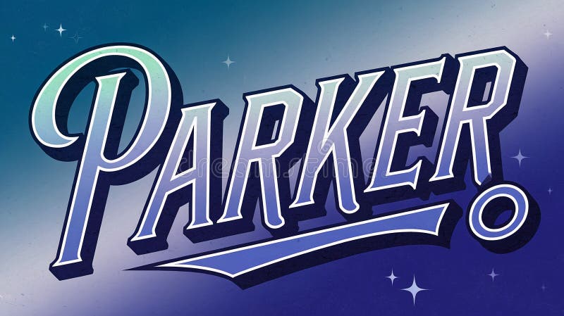 Large Blue Typography of the Name Parker Against Gradient Background ...