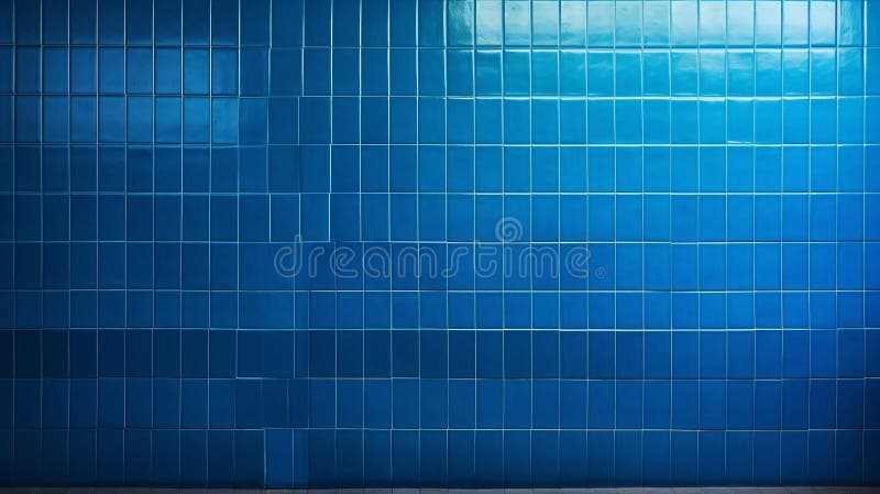 Blue Tile Wall with Clean Lines and Luminescent Color Scheme Stock ...