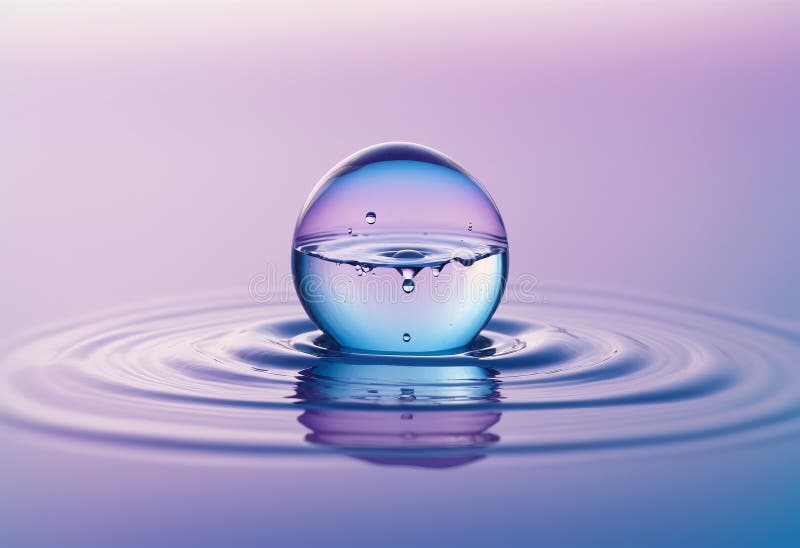 A Large Blue Water Droplet with a Gradient Effect Stock Illustration ...