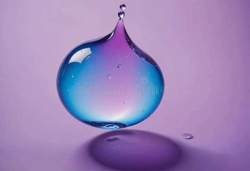 A Large Blue Water Droplet with a Gradient Effect Stock Illustration ...