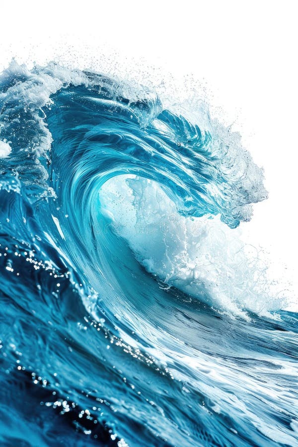 A Large Blue Wave in the Middle of the Ocean Stock Image - Image of ...