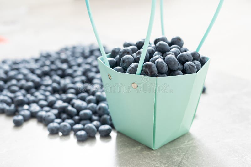 Large Blueberry with Paper Basket Stock Image - Image of organic ...